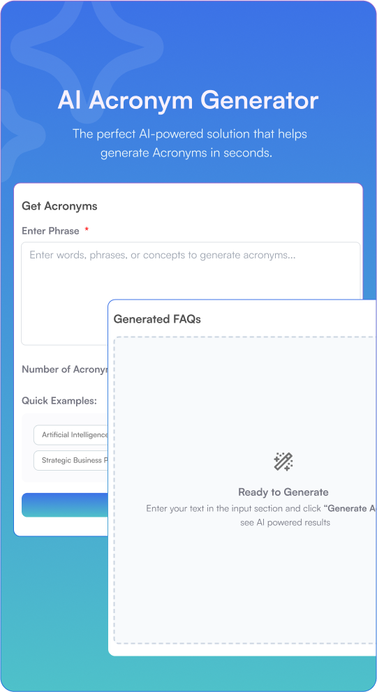 Free AI Acronym Generator | Generate Acronyms or Full Forms