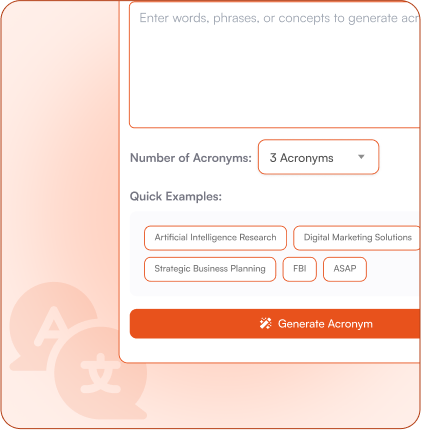 Free AI Acronym Generator | Generate Acronyms or Full Forms