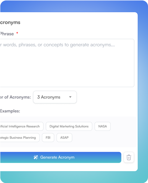 Free AI Acronym Generator | Generate Acronyms or Full Forms