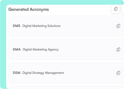 Free AI Acronym Generator | Generate Acronyms or Full Forms