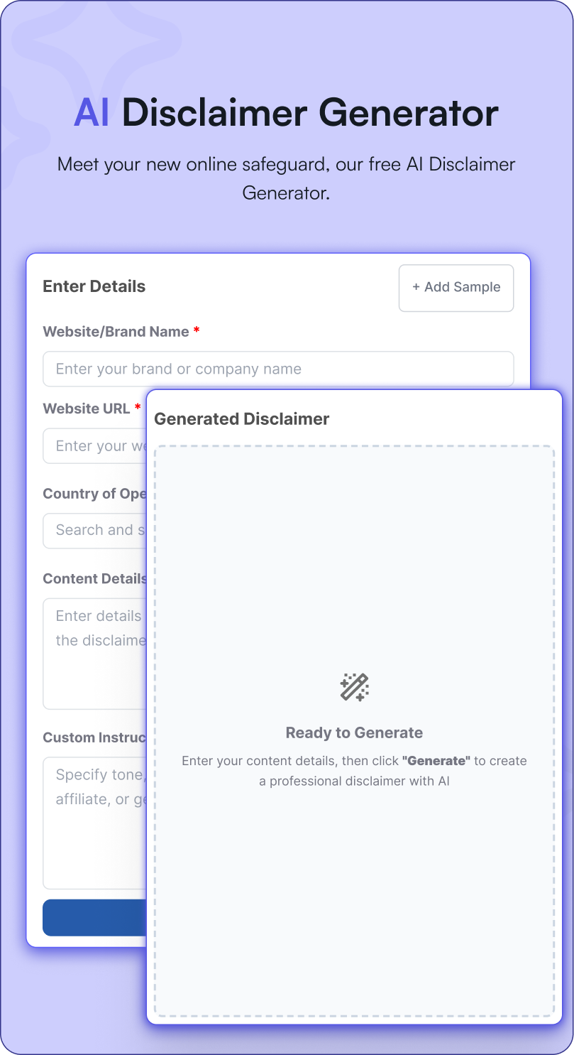 Free AI Disclaimer Generator Online Tool | Unlimited