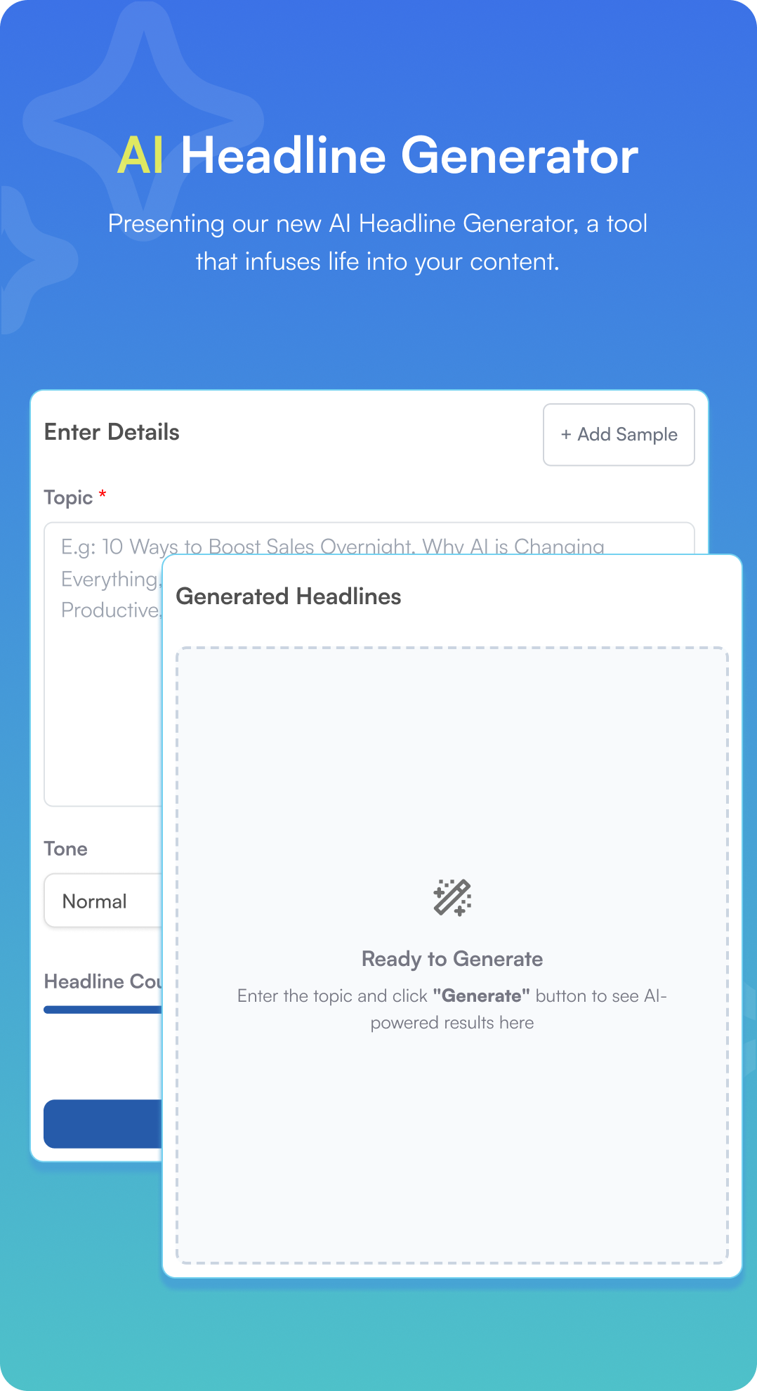 Free AI Headline Generator Online Tool | Unlimited