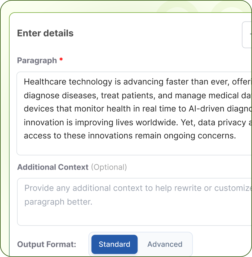 Free AI Paragraph Rewriter Online Tool | Unlimited